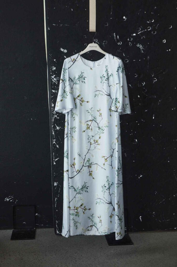 Munthe - Omaoma Silk Dress, Dust Green - Merci-Give