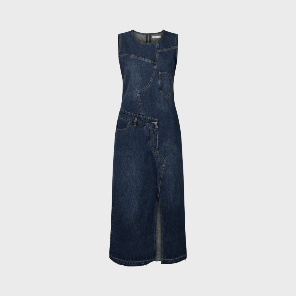 Rabens Saloner - Inette Patchwork Denim dress, Indigo - Merci-Give