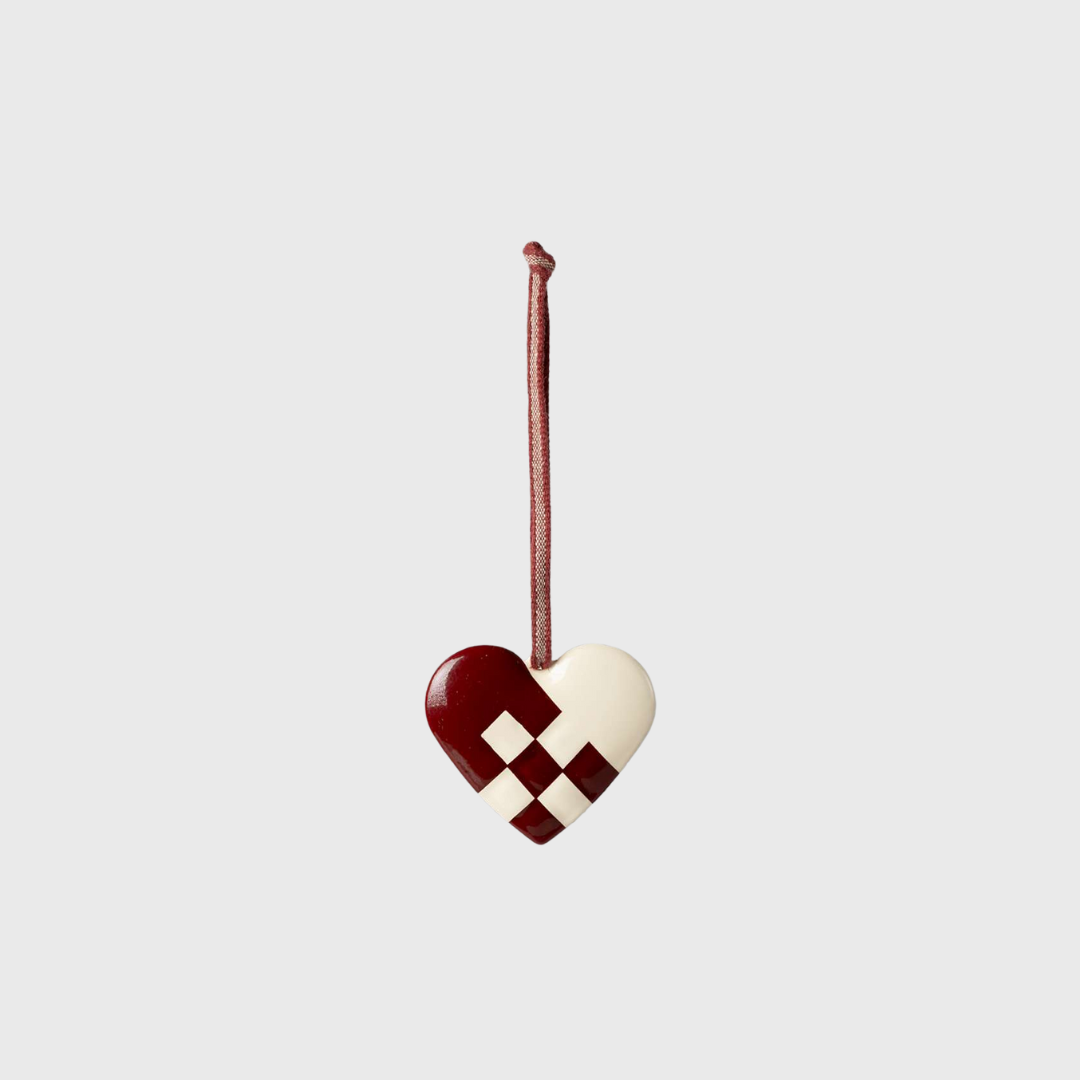 Maileg – Metal Ornament, Lille Hjerte – Rød - Merci-Give